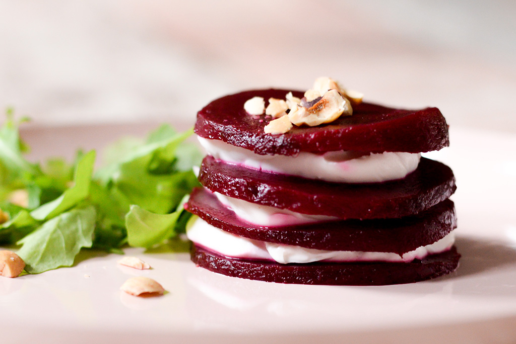 Beetroot goat cheese stacks | With Added Love